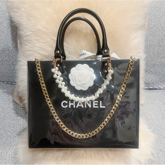 CHANEL | Bags | Chanel Shopping Bag Tote With Pvc Cover And Crossbody ...